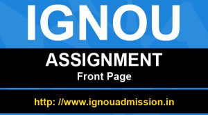 IGNOU Assignment Front Page 2025 | IGnouAdmission.in