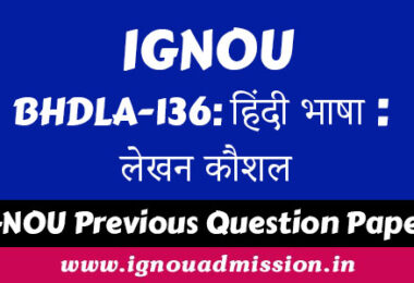 IGNOU BHDLA 138 Question Paper