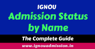 IGNOU Admission Status by Enrollment Number
